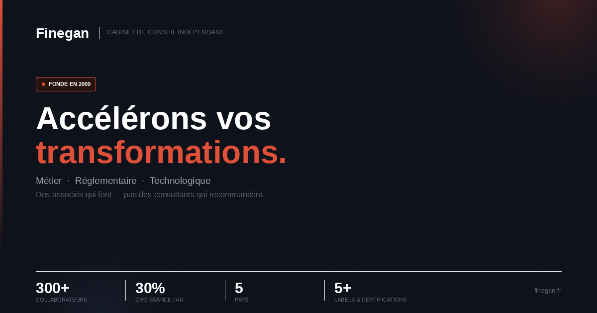 Finegan | Conseil Métier, Réglementaire et Technologique